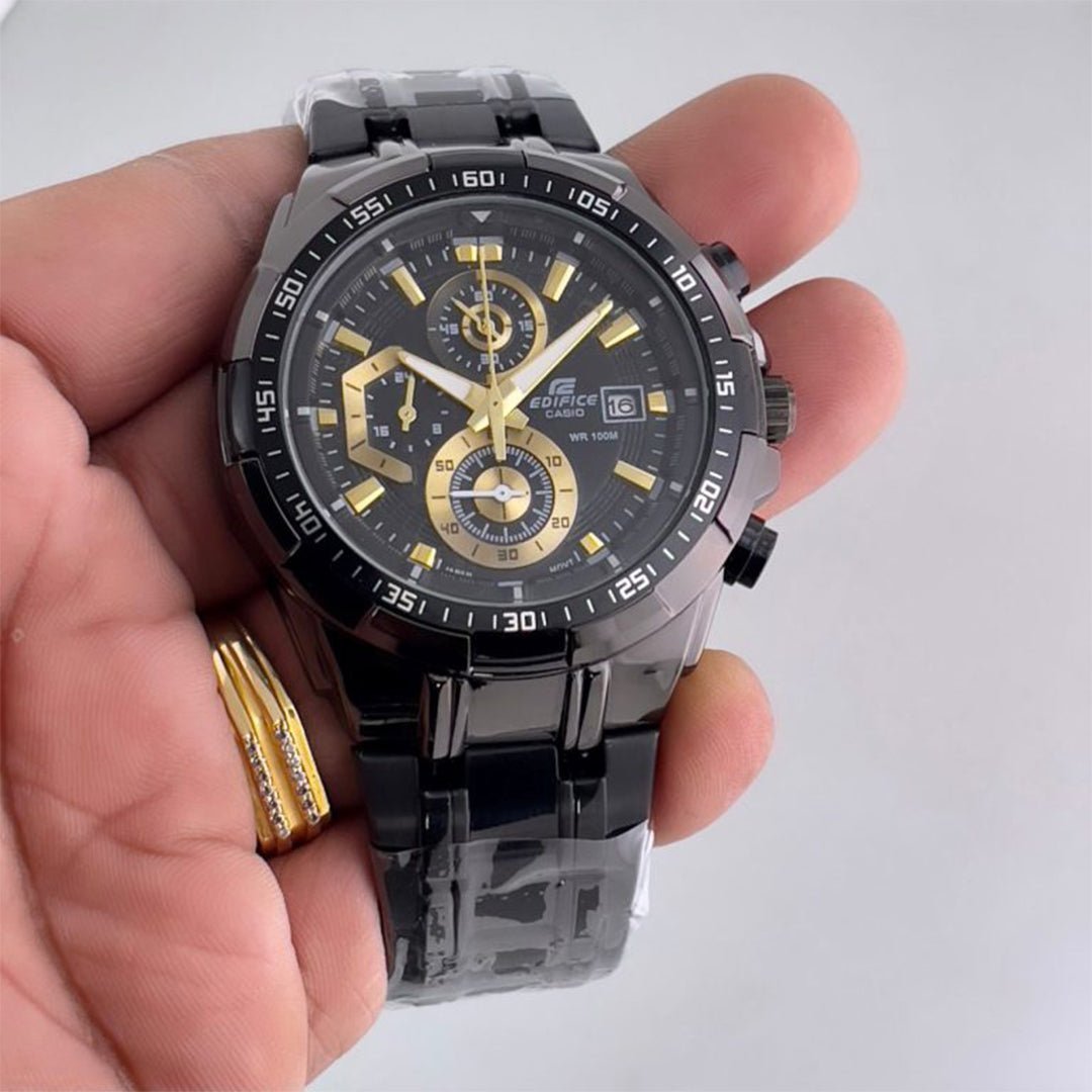 Edifice Full Black Metal Watch – thebrandsales.co.in