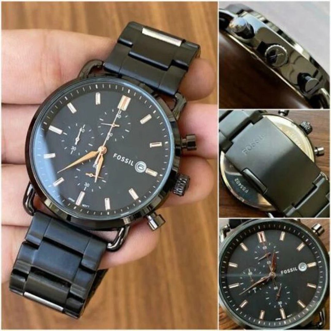 Fossil Black Metal Watch A – thebrandsales.co.in